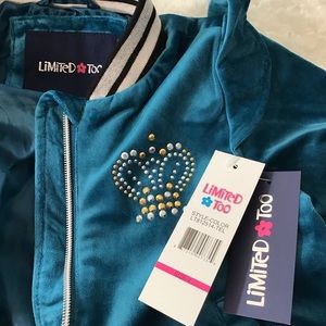 Limited Too | Jackets & Coats | Limited Too Girls Crown Velour Bomber ...